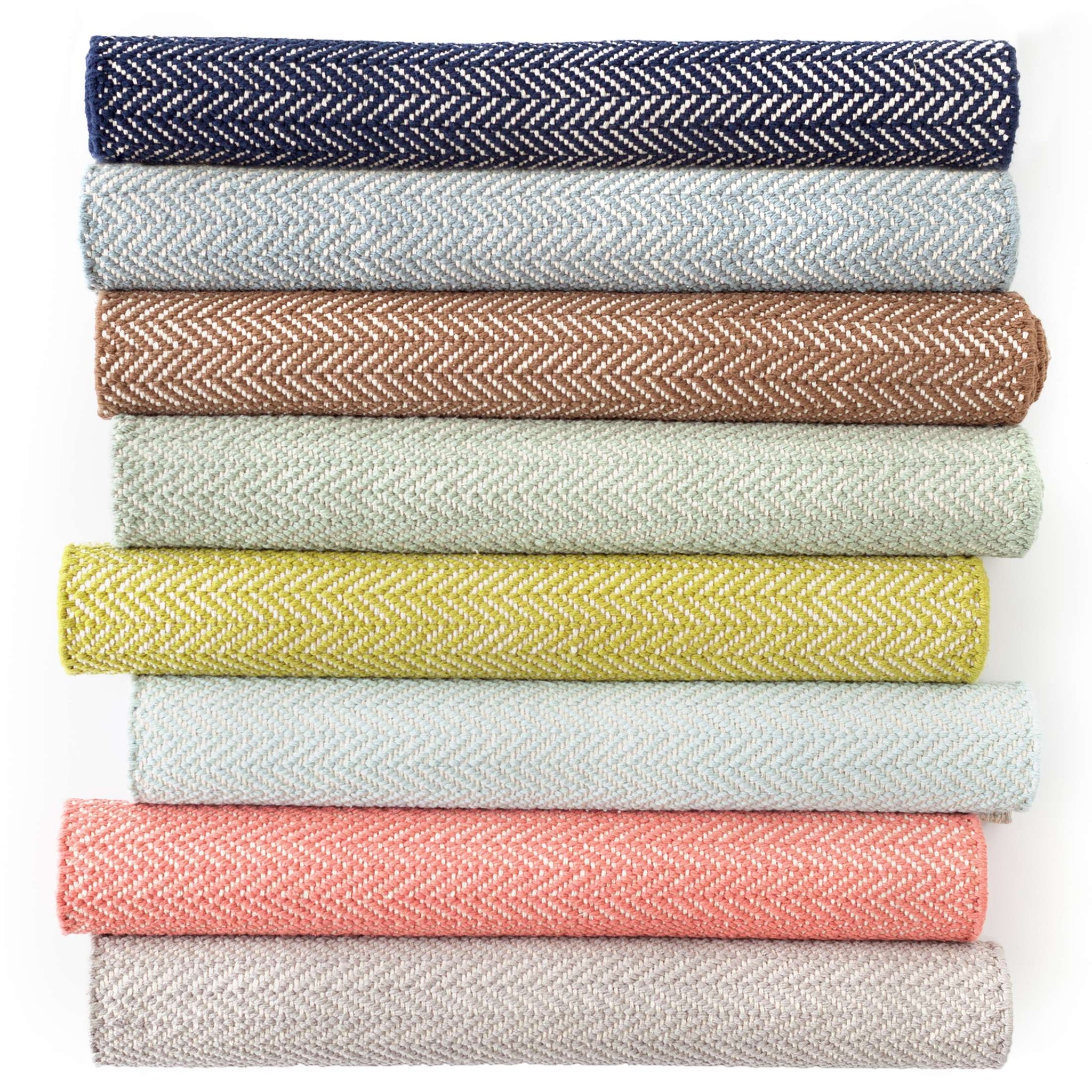 Herringbone Ocean Woven Cotton Rug | Maine Cottage¨