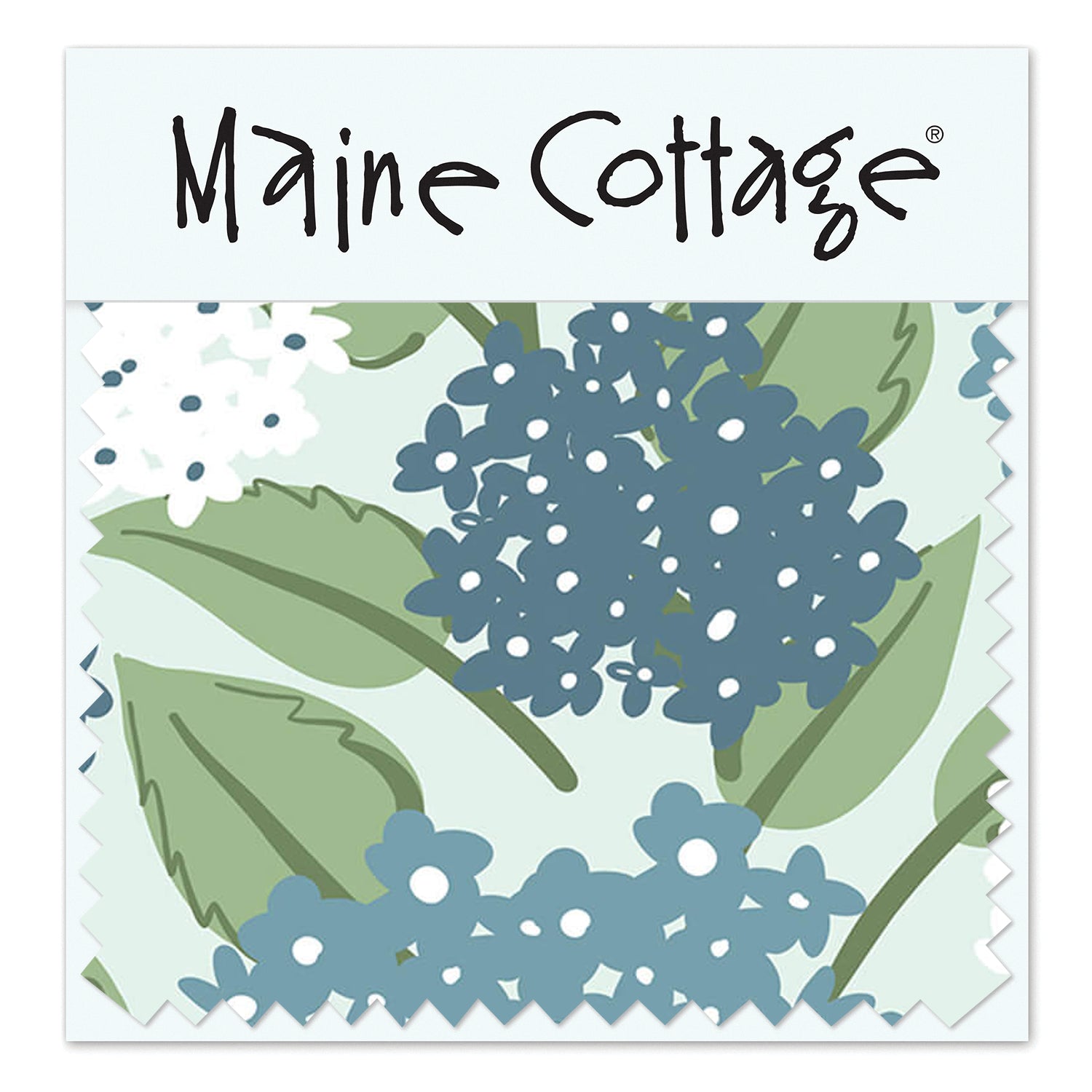 Hydrangea Holiday: Bluestone Fabric Sample | Maine Cottage®